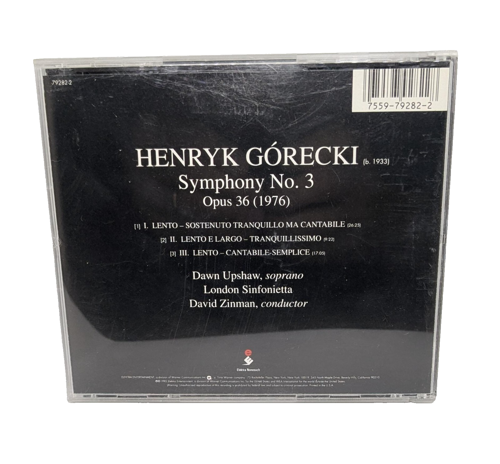Henryk Górecki - Symphony No. 3 Opus 36 - Elektra Nonesuch 1992 Audio ...
