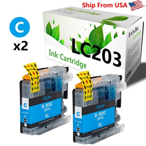 (2PK,Cyan) LC203 Ink Cartridge LC203XL fit for MFC-J4320DW J4420DW ...