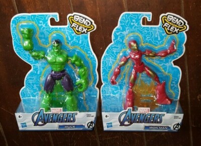 Hasbro Bend and Flex Marvel Avengers: HULK & IRON MAN Action Figures ...