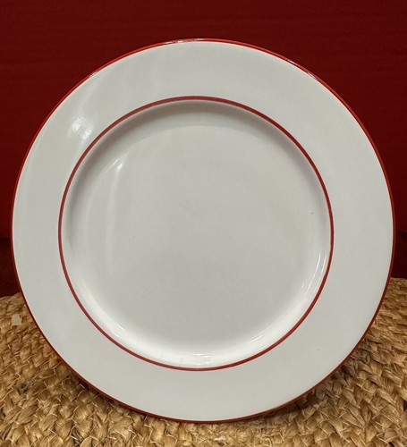 SET OF 4 Ranmaru Concentric Ivory With Red Trim 10.75” Dinner Plates | eBay