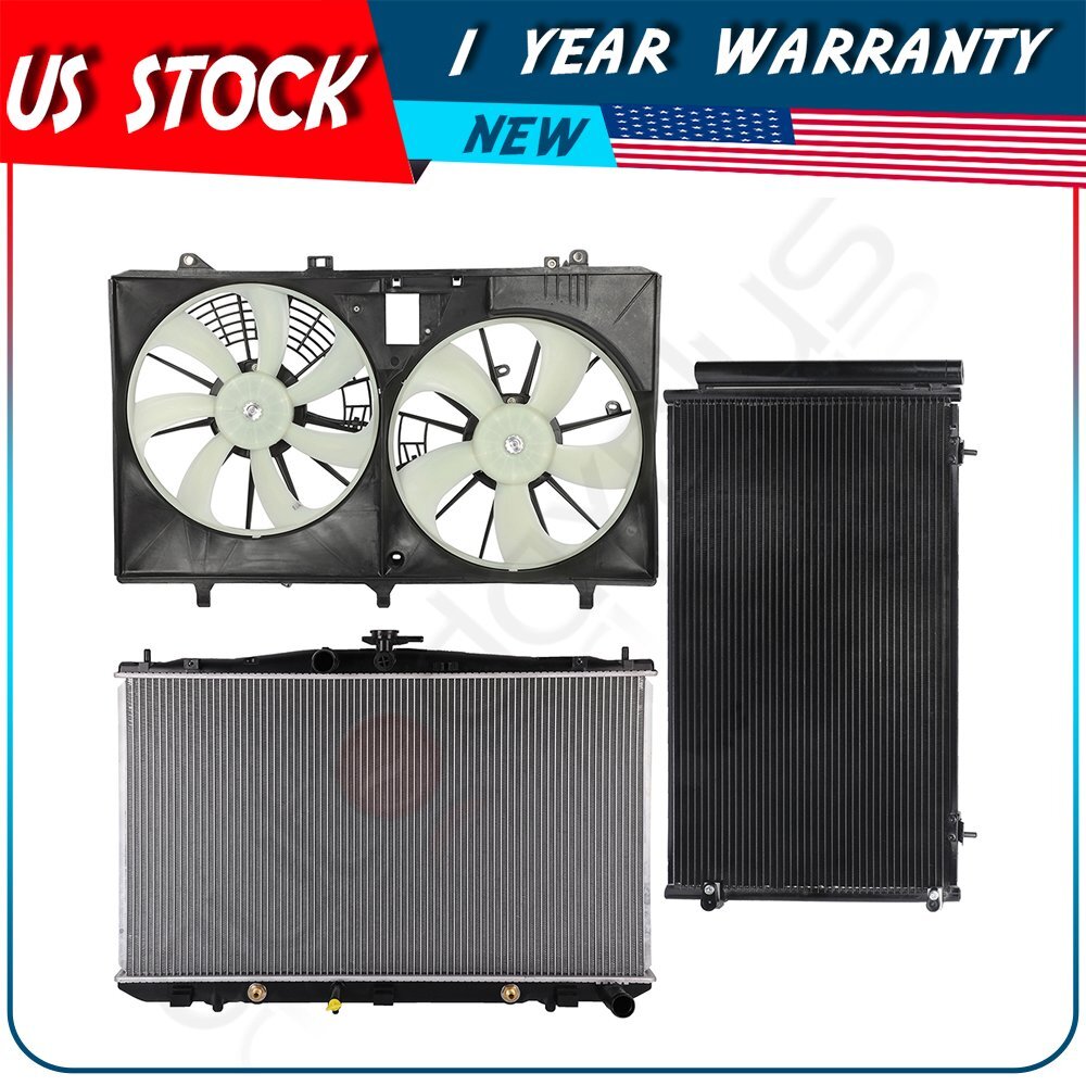 AC Condenser Radiator Cooling Fan Kit For 2011 2012 2013-2015 Toyota ...