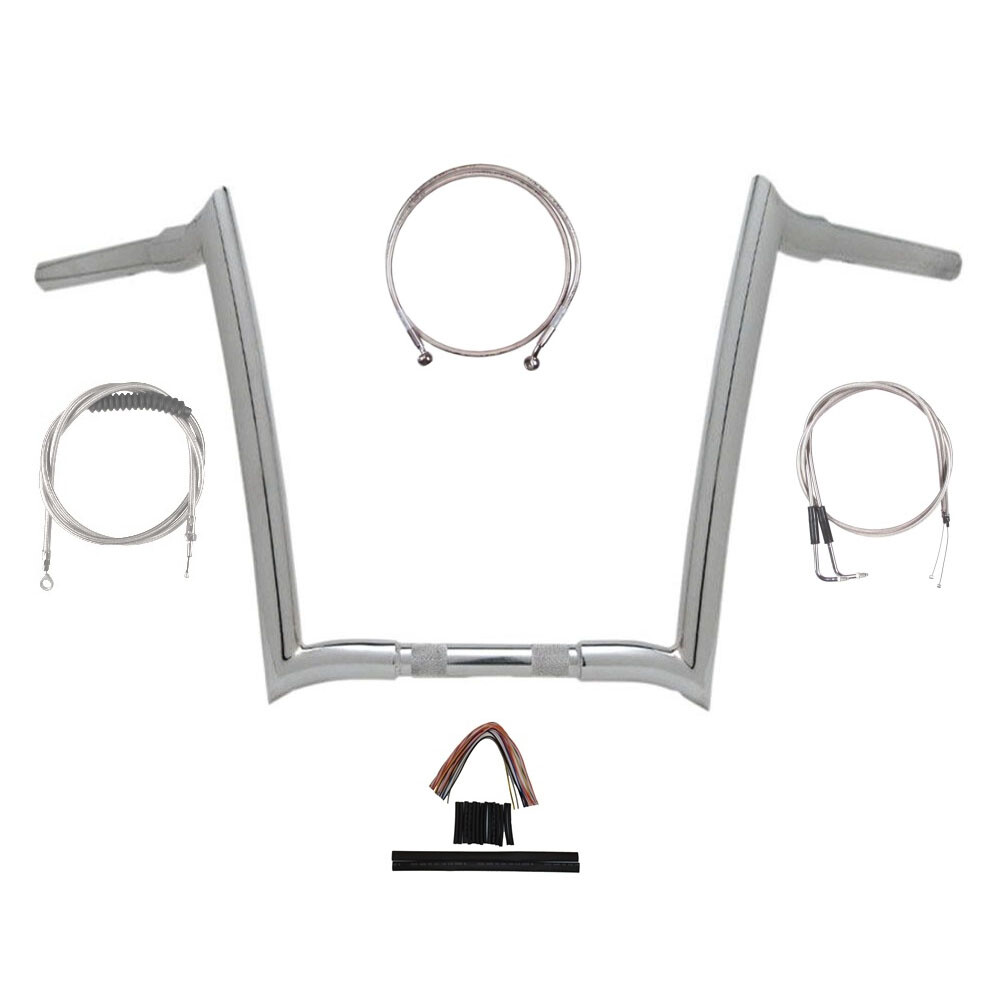 1 1/4" Chrome 16" Yaffe Monkey Bar Handlebar Kit 1990-1995 Harley ...