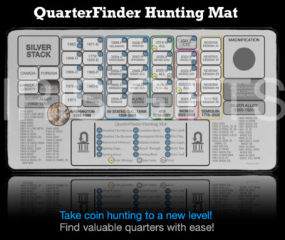 🪙QuarterFinder Hunting Mat / Large (31.5"x15.5") / Argent Theme / Anti ...