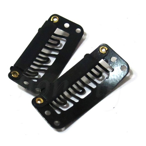 100pcs Beige Brown Black U Shaped Snap Clips 32mm for Hair Extensions 3 ...