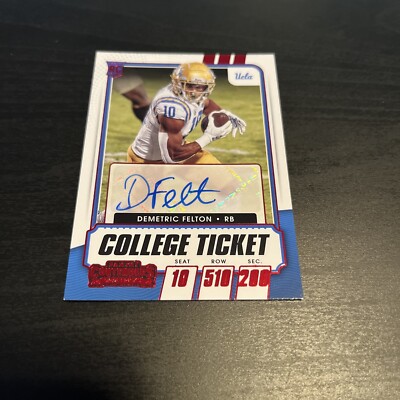 2021 Contenders AUTO RED ROOKIE Demetric Felton RC #311 Football Card ...