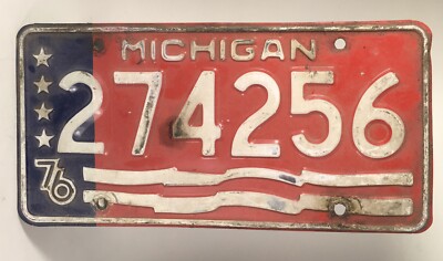 Vintage Original 1976 76 MI Michigan Bicentennial License Plate | eBay
