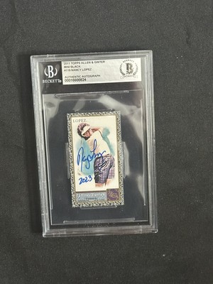 Nancy Lopez Autographed 2011 Allen & Ginter Mini Black Trading Card ...