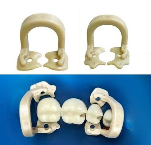 4 Pcs Dental Rubber Dam Clamps Barrier Clips Soft Resin Bands Kerr ...