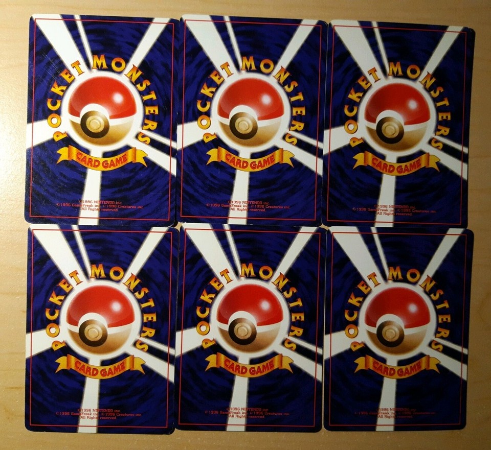 Complete Original Basic Energy Set Japanese Pokemon Cards Base Set 1996 ...