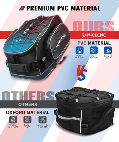 Motorcycle Tail Bag Waterproof Luggage Rear Seat Bag Motorbike ...