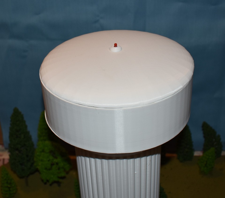3D Printed 100 Ft Tall Corrugated Water Tower Flashing LED Light HO ...