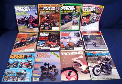 12 Motocycle Magazine Lot 1991 1992 Motor Cyclist Rider Cycle World ...