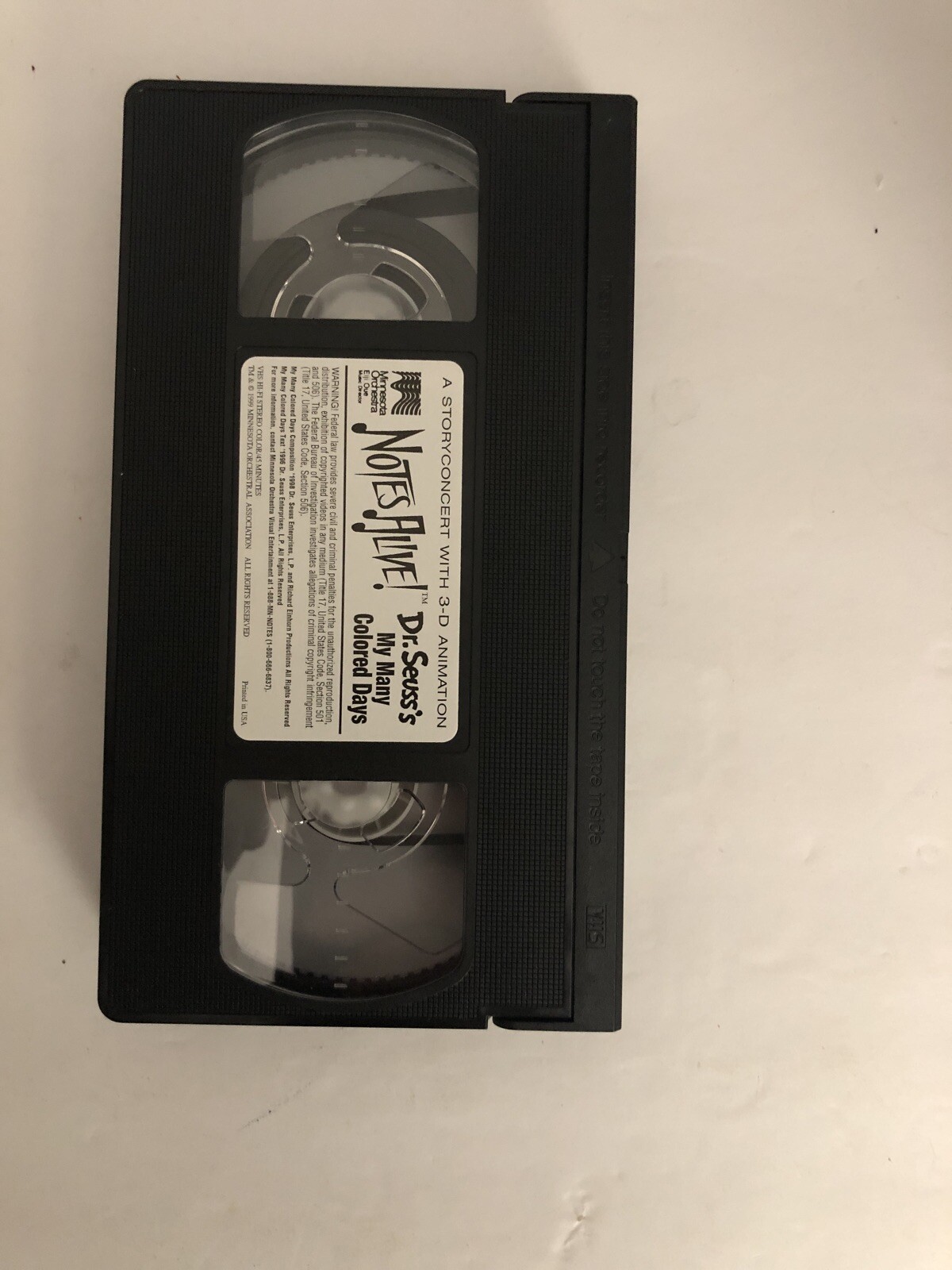 Dr Seuss's My Many Colored Days(Notes Alive!)VHS 1999-TESTED-RARE ...