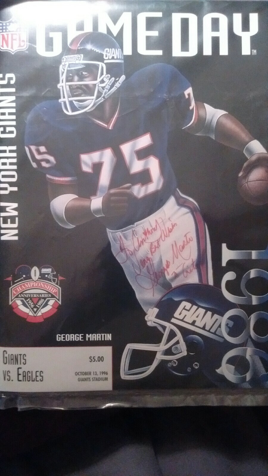 Football Autographs Jets/Giants Kyle Brady, George Martin, Phillippi ...