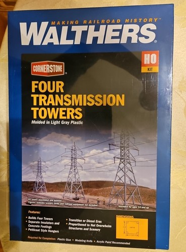 Walthers Cornerstone HO Scale Four Transmission Towers Kit 933-3121 NIB ...