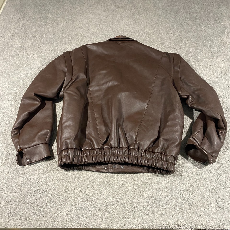 Pervin Alta Moda Vintage Bomber Jacket Leather Brown Paisley Lining ...