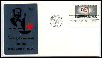 1963 International Red Cross 5c Sc 1239 FDC with Sarzin metallic cachet ...