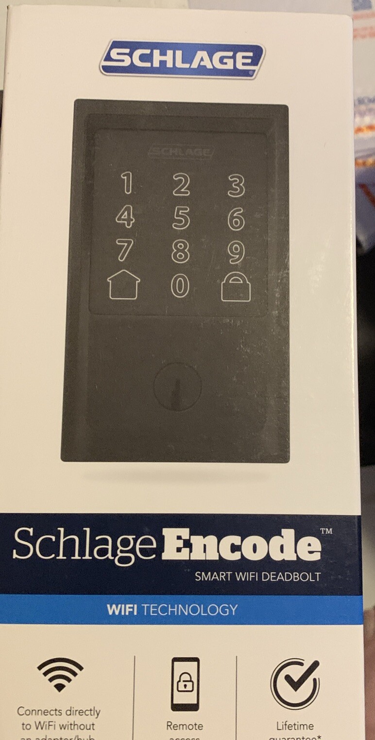 Schlage BE489WB-V-CEN-622 Encode Smart Wifi Deadbolt - Matte Black for ...