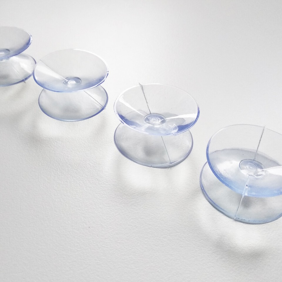 20, 30, 35mm Double Sided Suction Cups Clear Plastic Rubber Window ...
