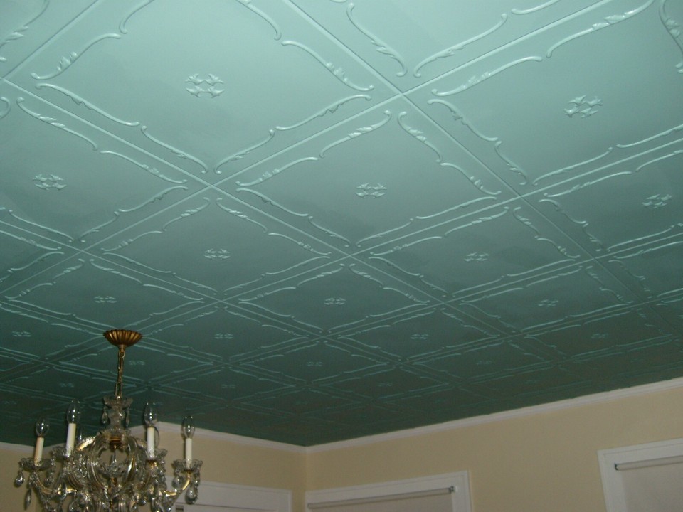 ANTIQUE PAINTED STYROFOAM TIN LOOK CEILING TILES 20x20 DIFFERENT COLORS ...