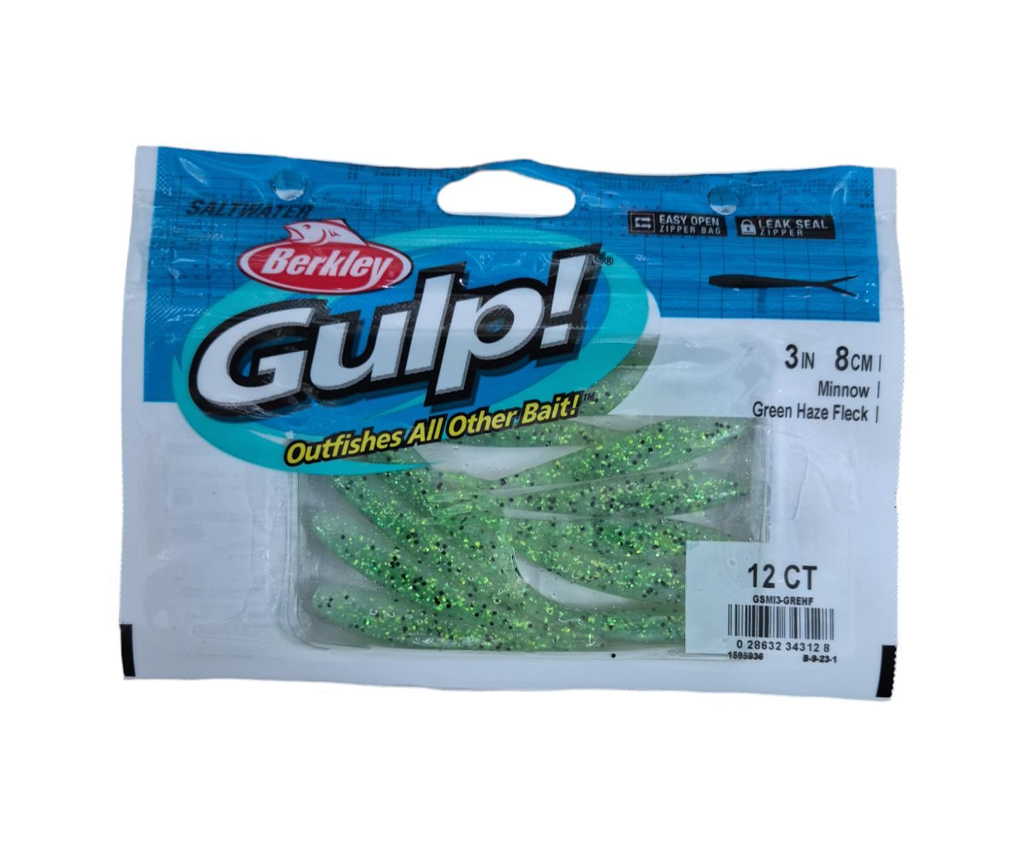 Berkley GULP 3″ MINNOW GREEN HAZE FLECK 8PK | eBay