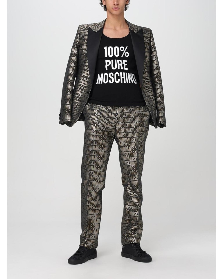 Moschino Couture Ribbed Tank Top with Logo Men Black | eBay UK