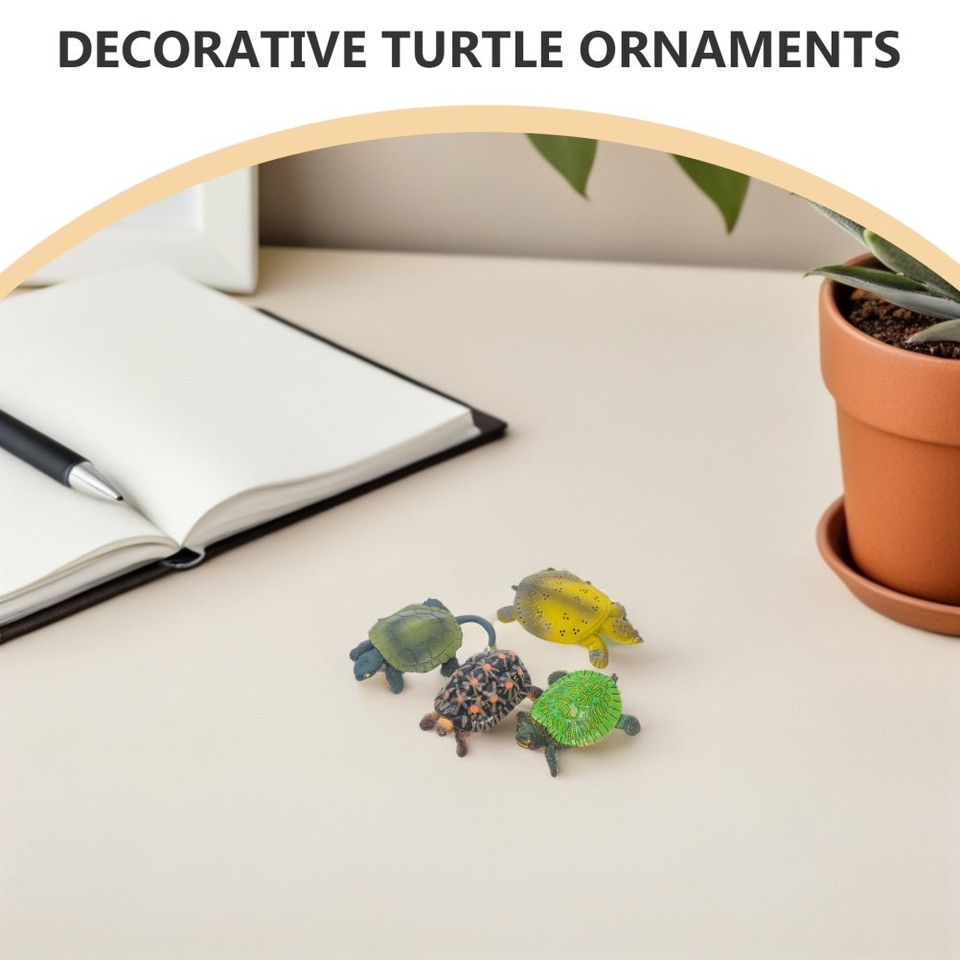 4PCS Turtles Figurines Toys: Small Realistic Turtles Figures Kids ...
