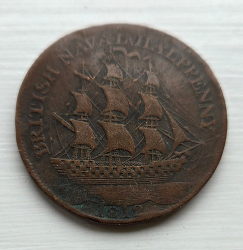 1812 British Naval Copper Half Penny Token | eBay UK