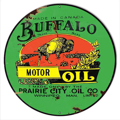 Buffalo Motor Oil By Prairie City Oil Co Vintage Metal Sign 14 & 18 | eBay