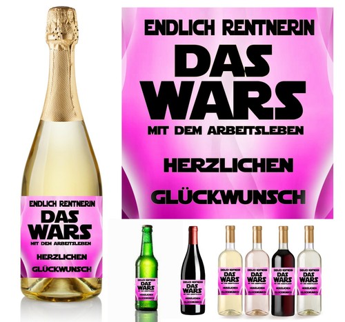 1 Aufkleber Flaschenetikett - Herzlichen Glückwunsch zur Rente - D21 ...