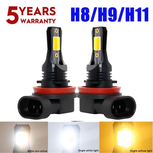 2-Color Switchback LED Fog Light Bulbs,H8 H11 Fog Lamps for Toyota ...