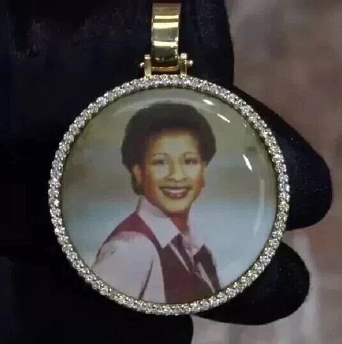 1.90Ct Round Cut Moissanite Circle Memory Pendant 14K Yellow Gold ...