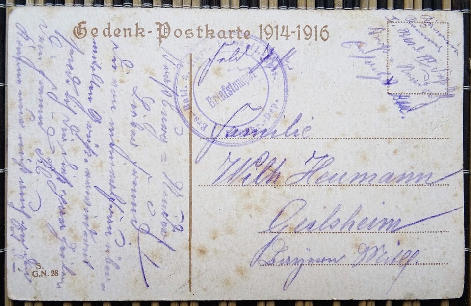 WWI. Feldpost. Commemorative Postcard 1914-1916 German Propaganda | eBay