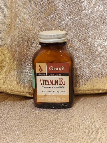 Vintage Gray's Own Brand Vitamin B1 Supplement Bottle 1979 Drug Store ...