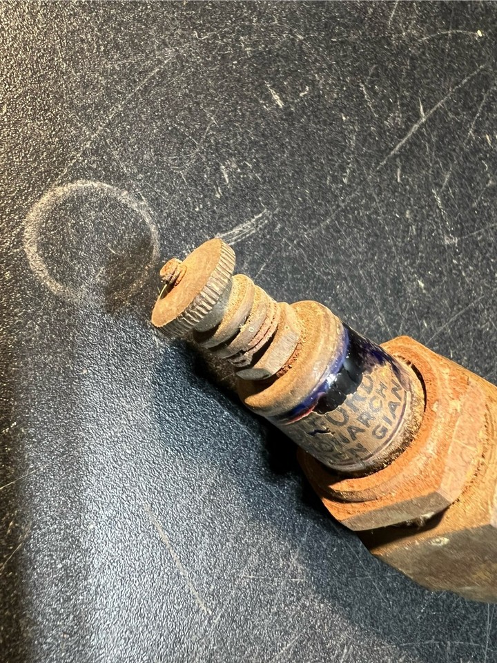 Antique Benford's Golden Giant Spark Plug with Blue Porcelain top and ...