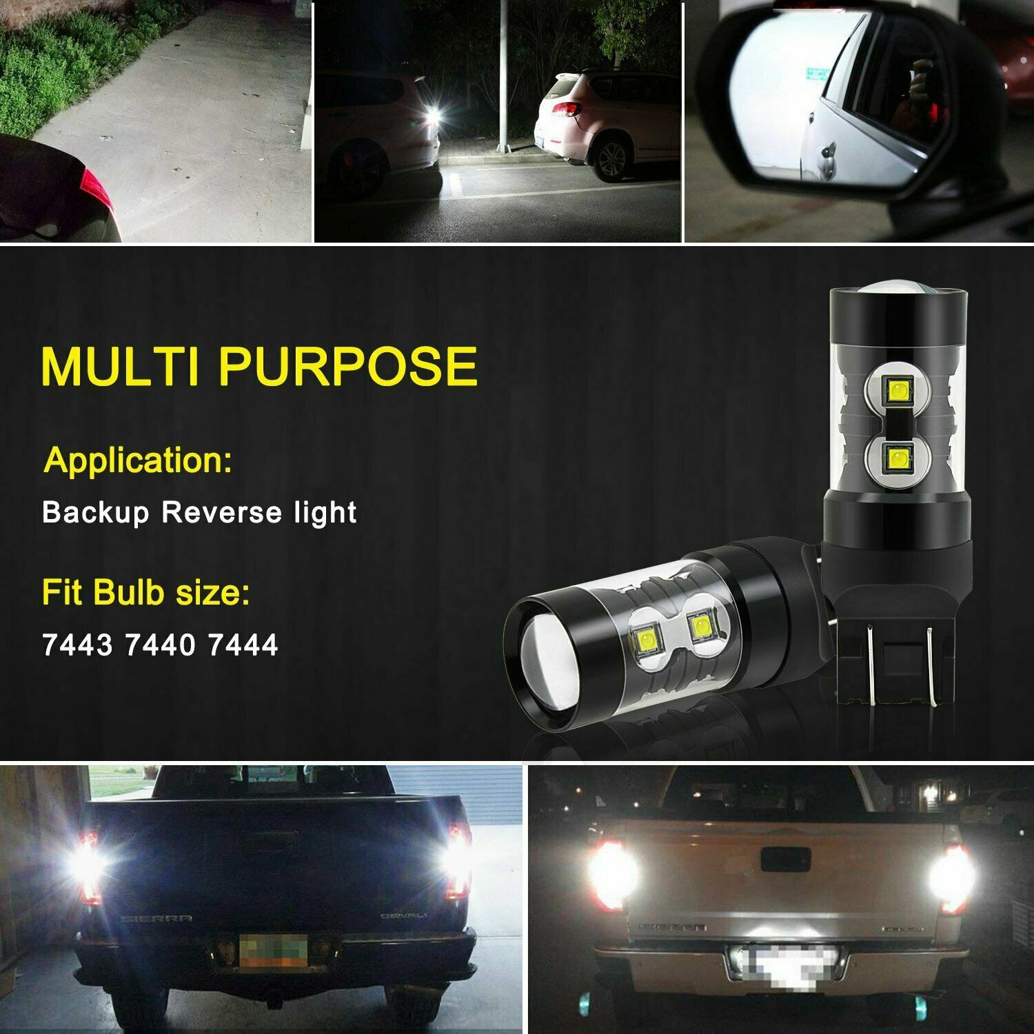 2pcs T20 7443 W21/5W R580 Clear Glass Car DRL Turn Signal Brake Tail ...