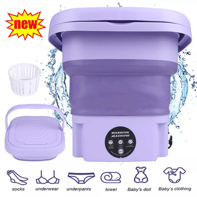 Mini Washing Machine Bucket Folding Portable Laundry Machine Clothes ...