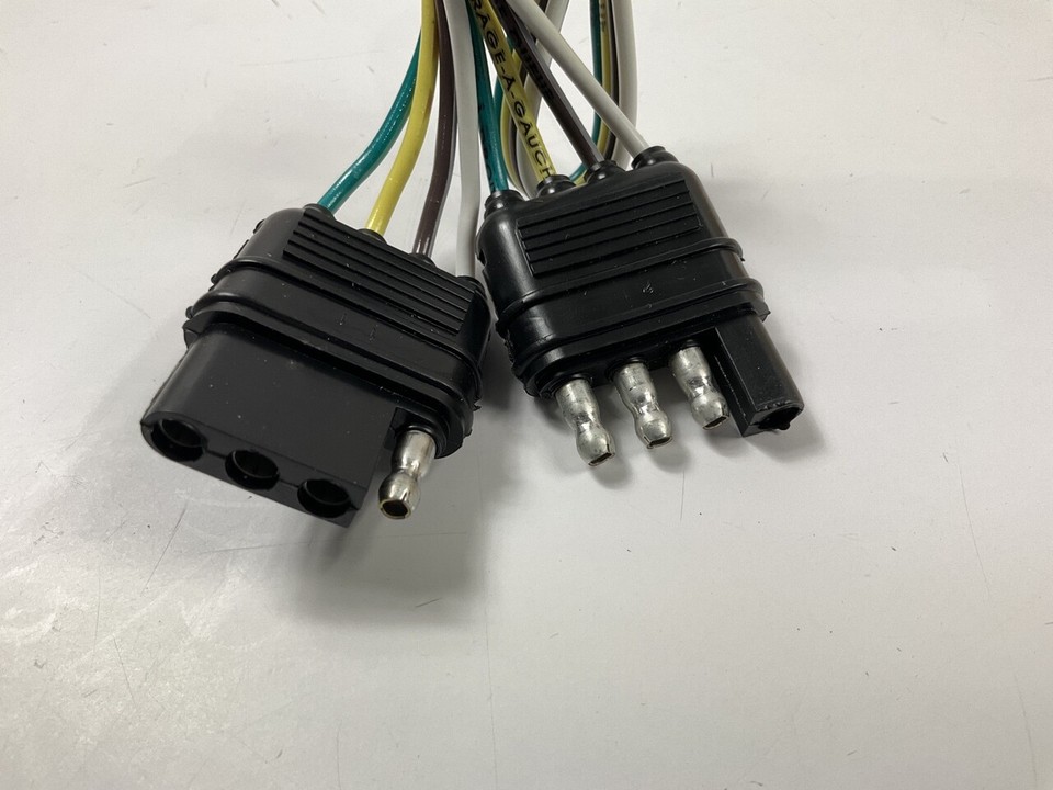 Hopkins 48145 4-Wire Flat Trailer Connector Adapter Extension, 12" Long ...