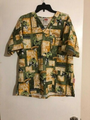 Medium Incredible Hulk Shirt Scrub Marvel Comics RARE | eBay