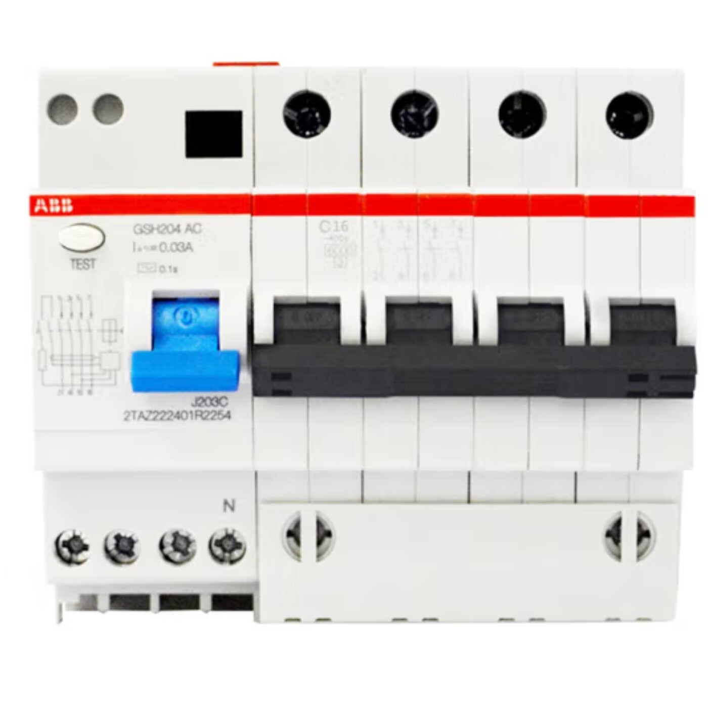ABB Circuit Breaker 4P With Leakage Protection 16 20 25 32 40 50 63 Amp ...