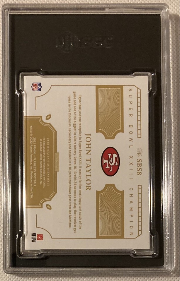 2021 Panini Flawless SBS8 John Taylor Super Bowl Swatches Sapphire 03/10 SGC10GM | eBay