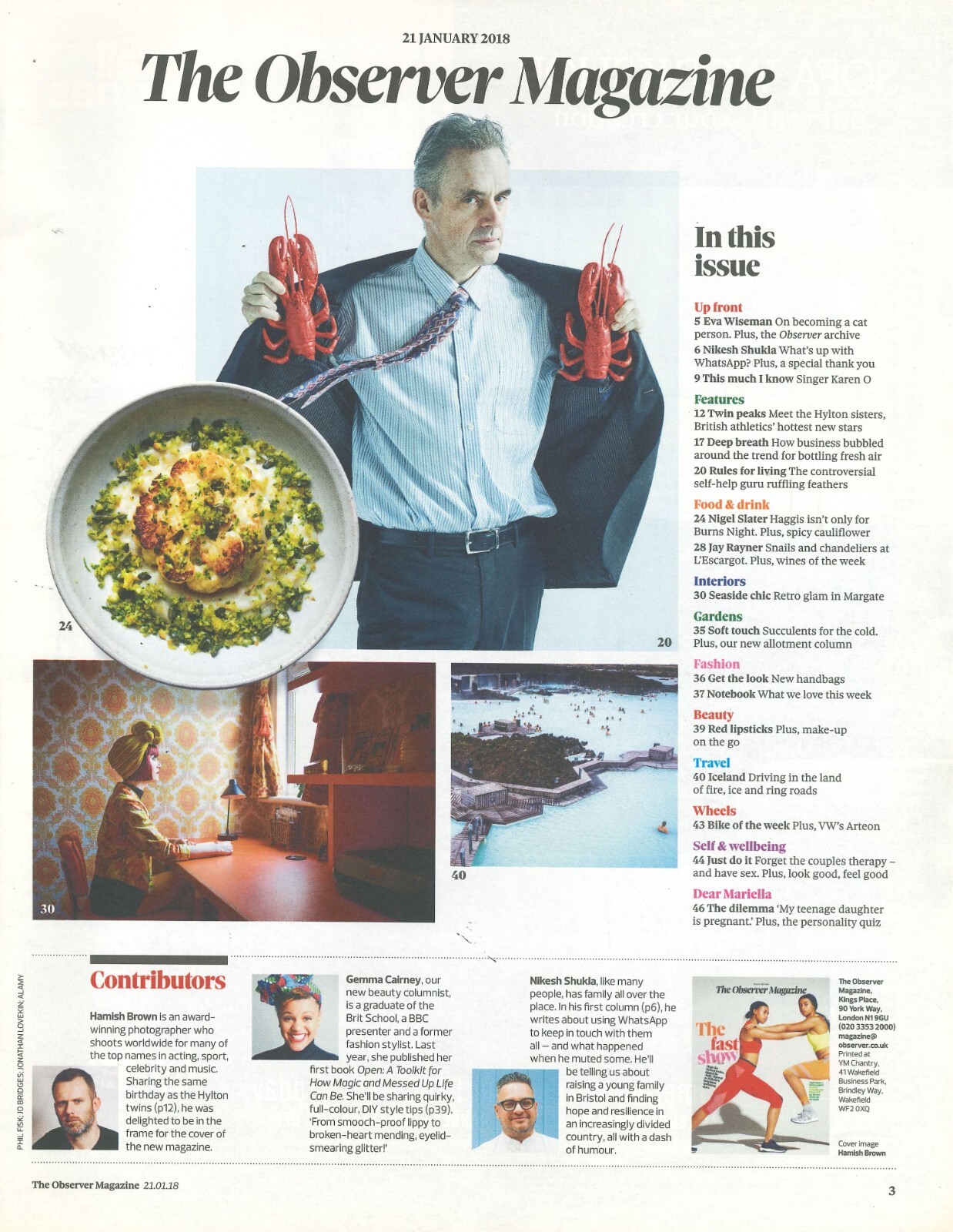 Observer Magazine, Hylton Twins, Karen O, Nikesh Shukla, Nigel Slater ...