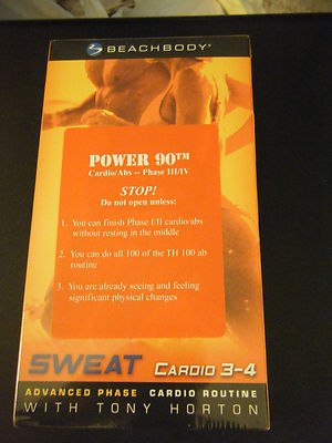 Beachbody Power 90 Sweat Cardio 3-4 Advanced Phase w/Tony Horton (VHS ...
