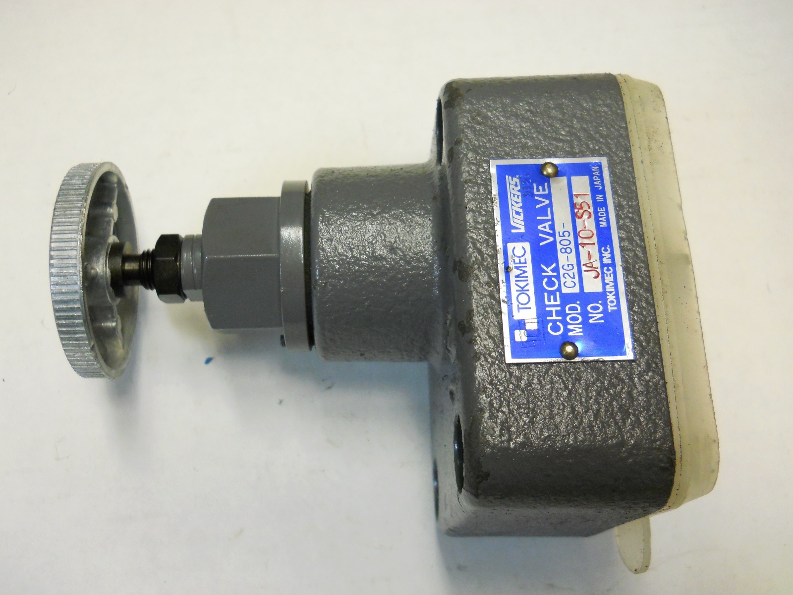 VICKERS TOKIMEC C2G-805-JA-10-S51 CLAPET ANTI-RETOUR RÉGLABLE NEUF PAS ...