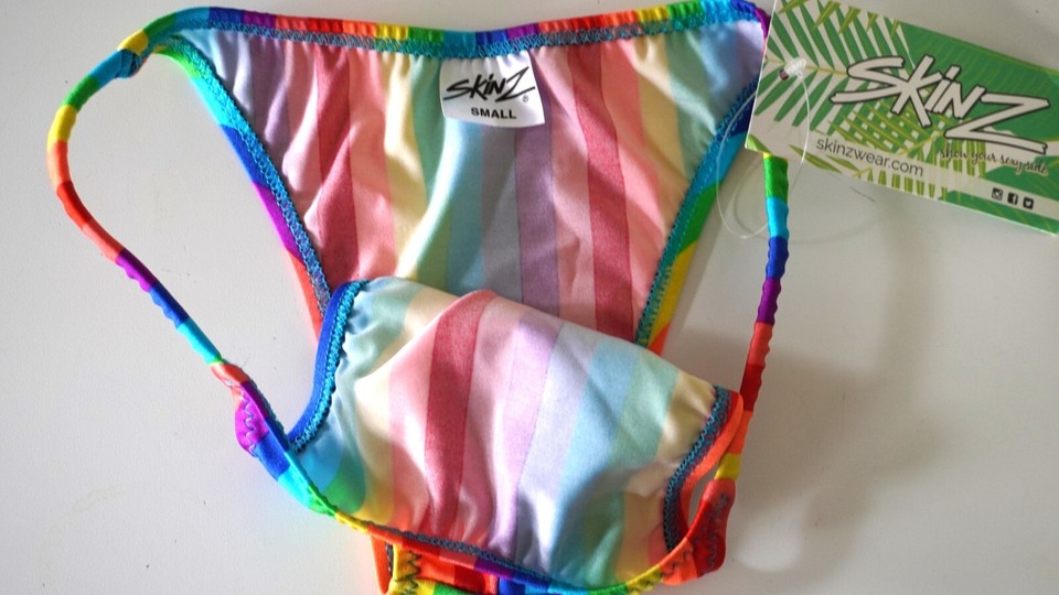 MEN'S RAINBOW STRIPE BRIEF SIZE SMALL (NARROW BACK) | eBay