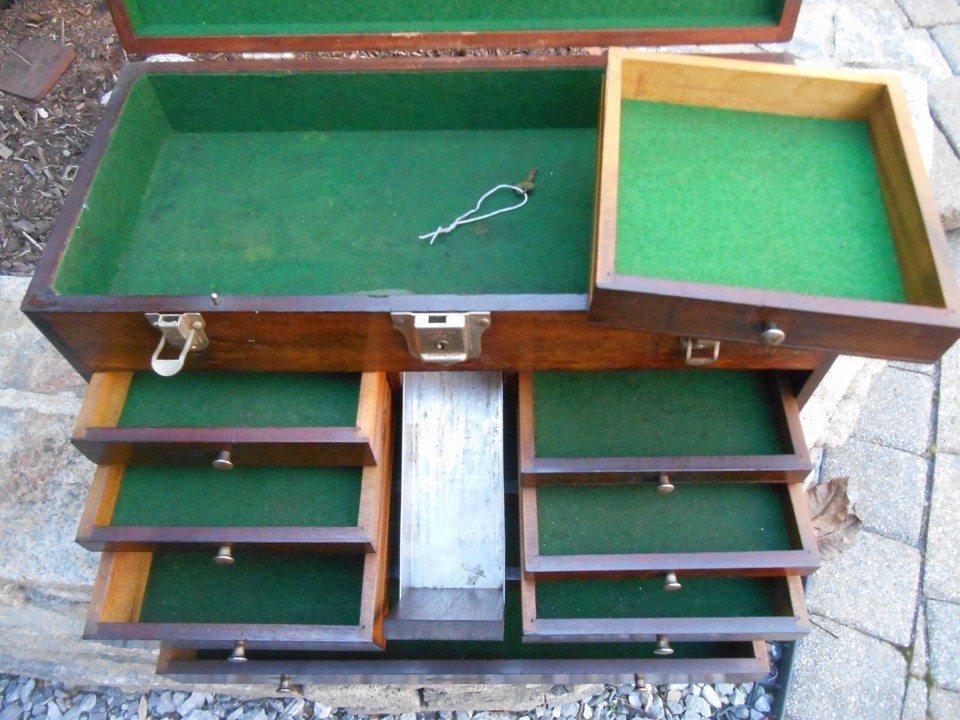 GERSTNER 11 DRAWER MAHOGANY TOOL CHEST WITH KEY , S | eBay