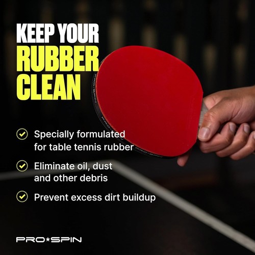 PRO SPIN Table Tennis Rubber Cleaning Kit - Ping Pong Paddle Cleaner ...