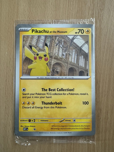 Pikachu at the Museum Jumbo Sealed Promo Pokemon Card Oversized Natural ...