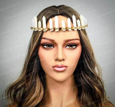 Greek Goddess Headband Cosplay Halloween Roman Warrior Princess Crystal ...