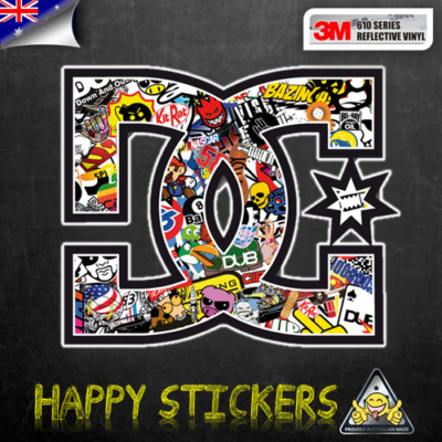 DC Sticker Bomb Graffiti Car Skateboard 3M Reflective Vinyl Decal ...